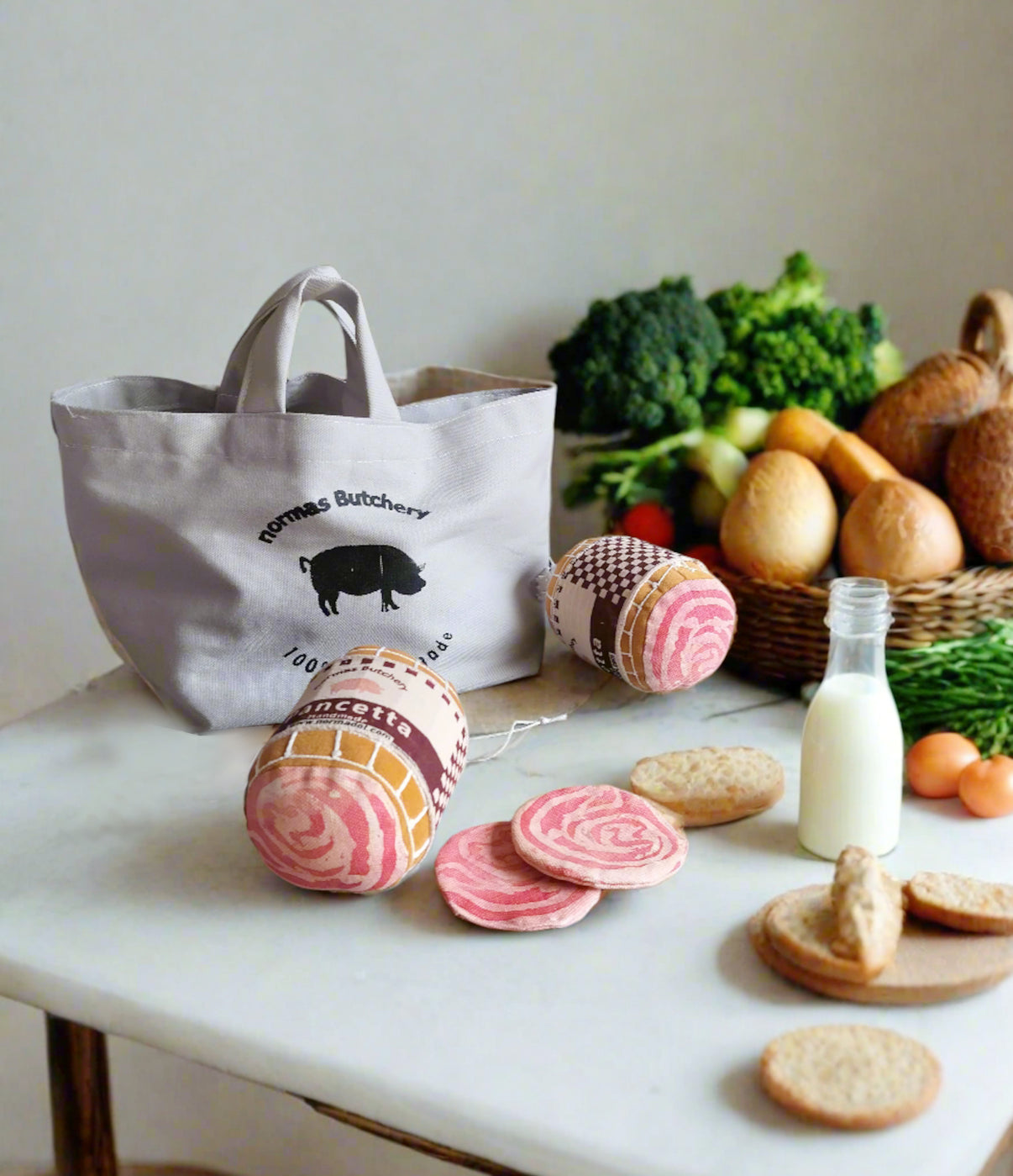 Childrens Play Food Plush Toy Pancetta Salami italian style – normadot ...